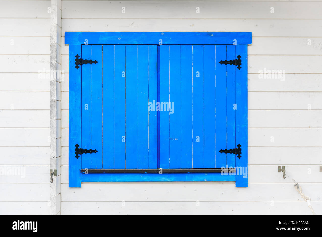Blue wooden window detail Stock Photo - Alamy