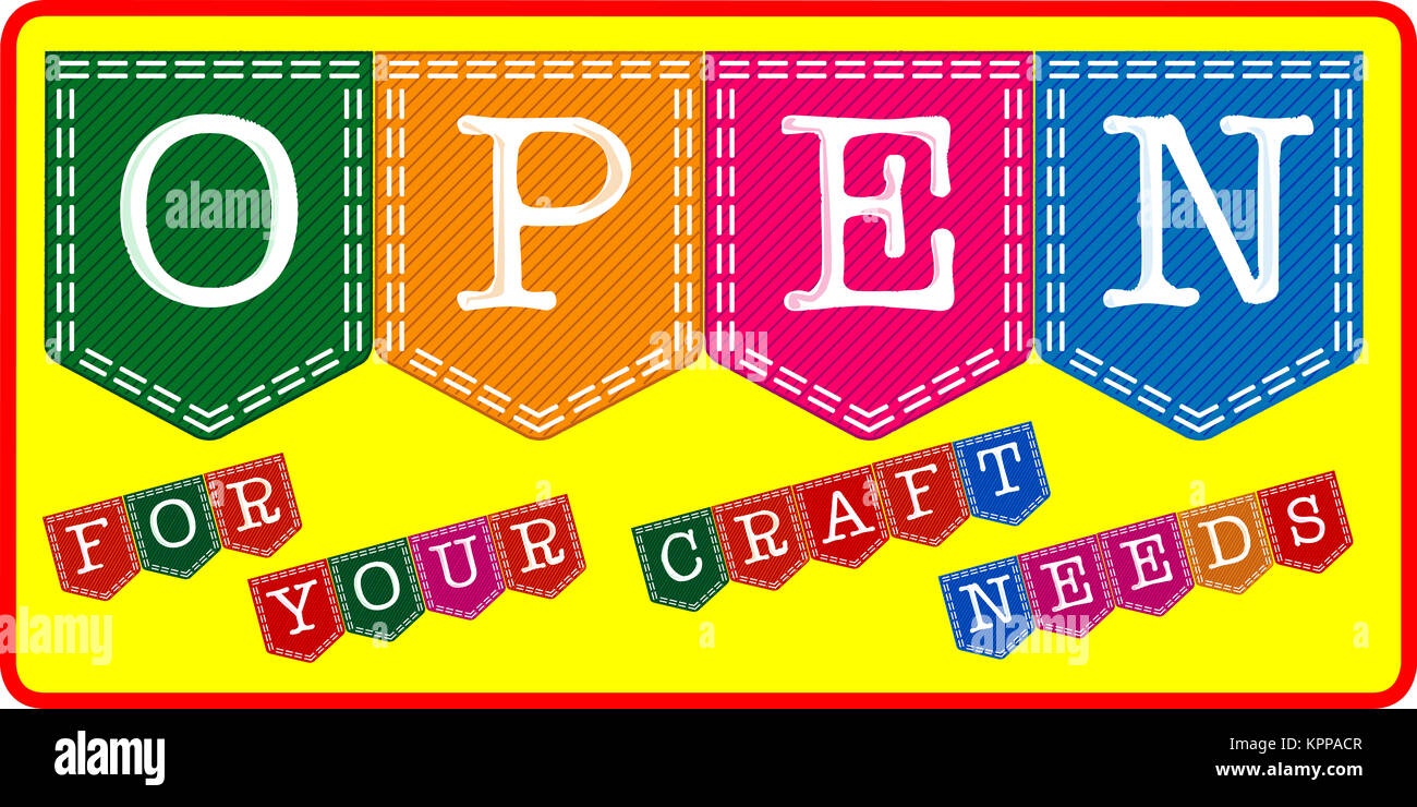 Craft Shop Open Sign Stock Photo - Alamy