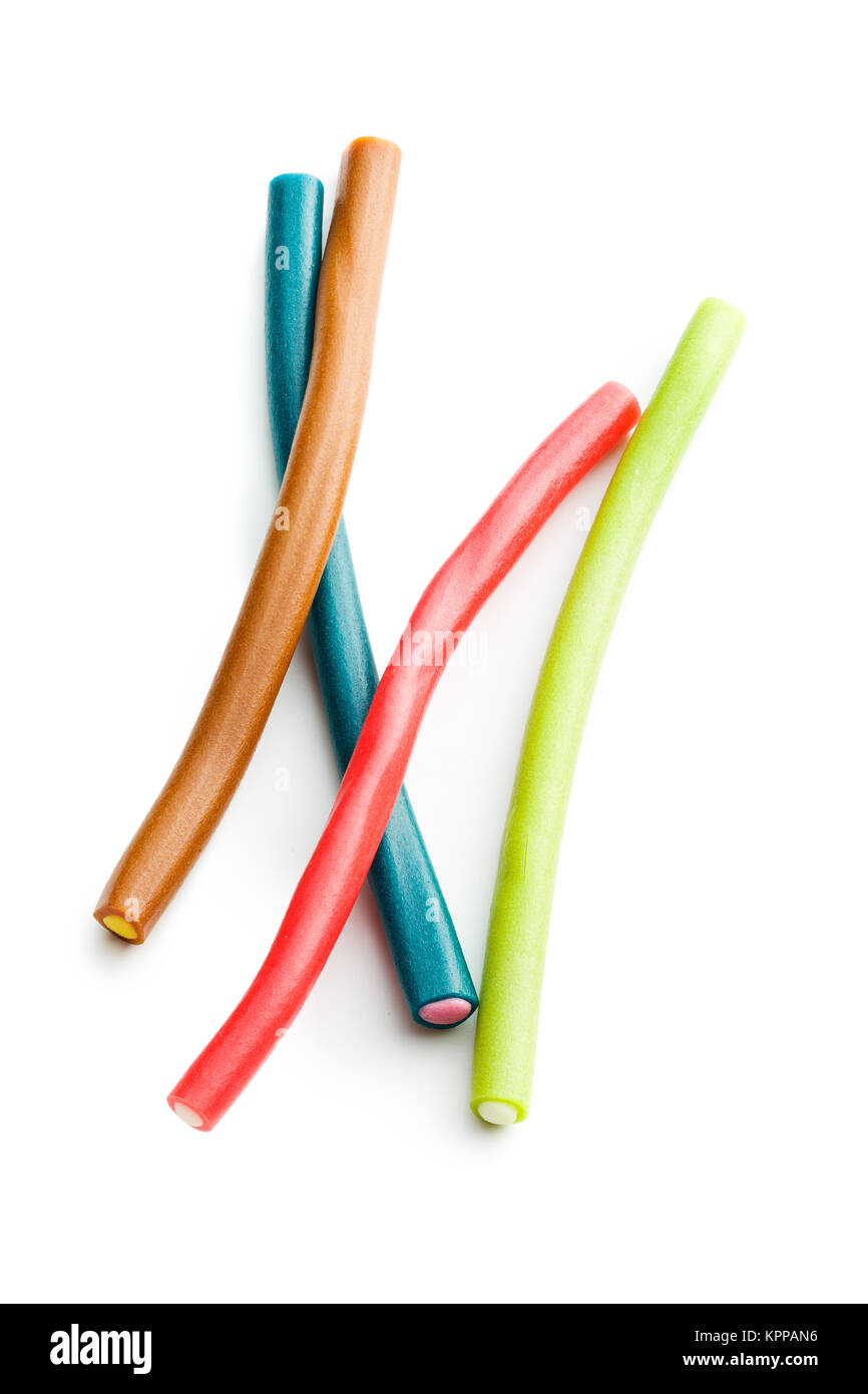 Sweet gummy sticks with different flavor Stock Photo - Alamy