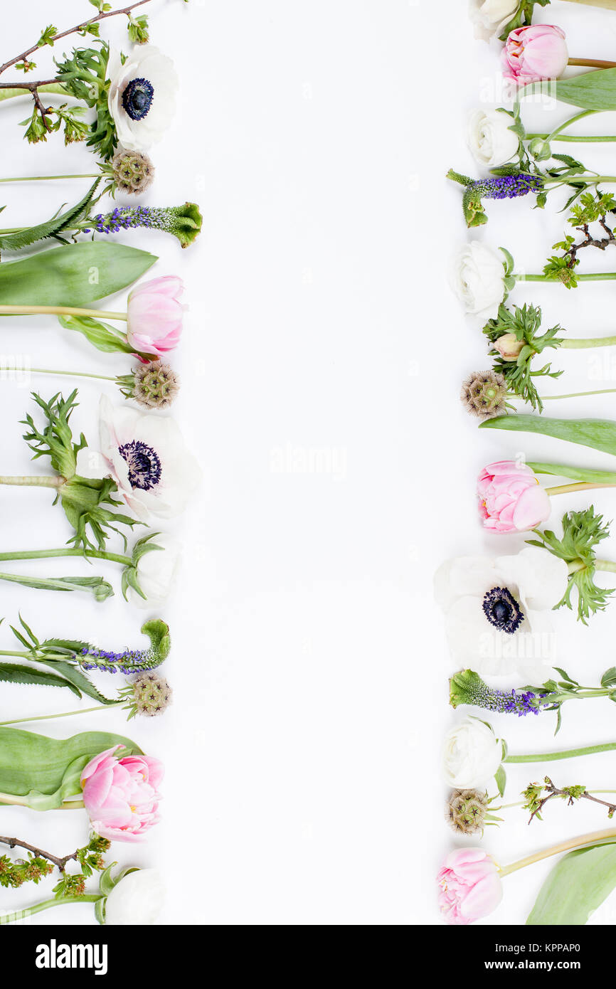 Spring flowers, pink and white Stock Photo - Alamy