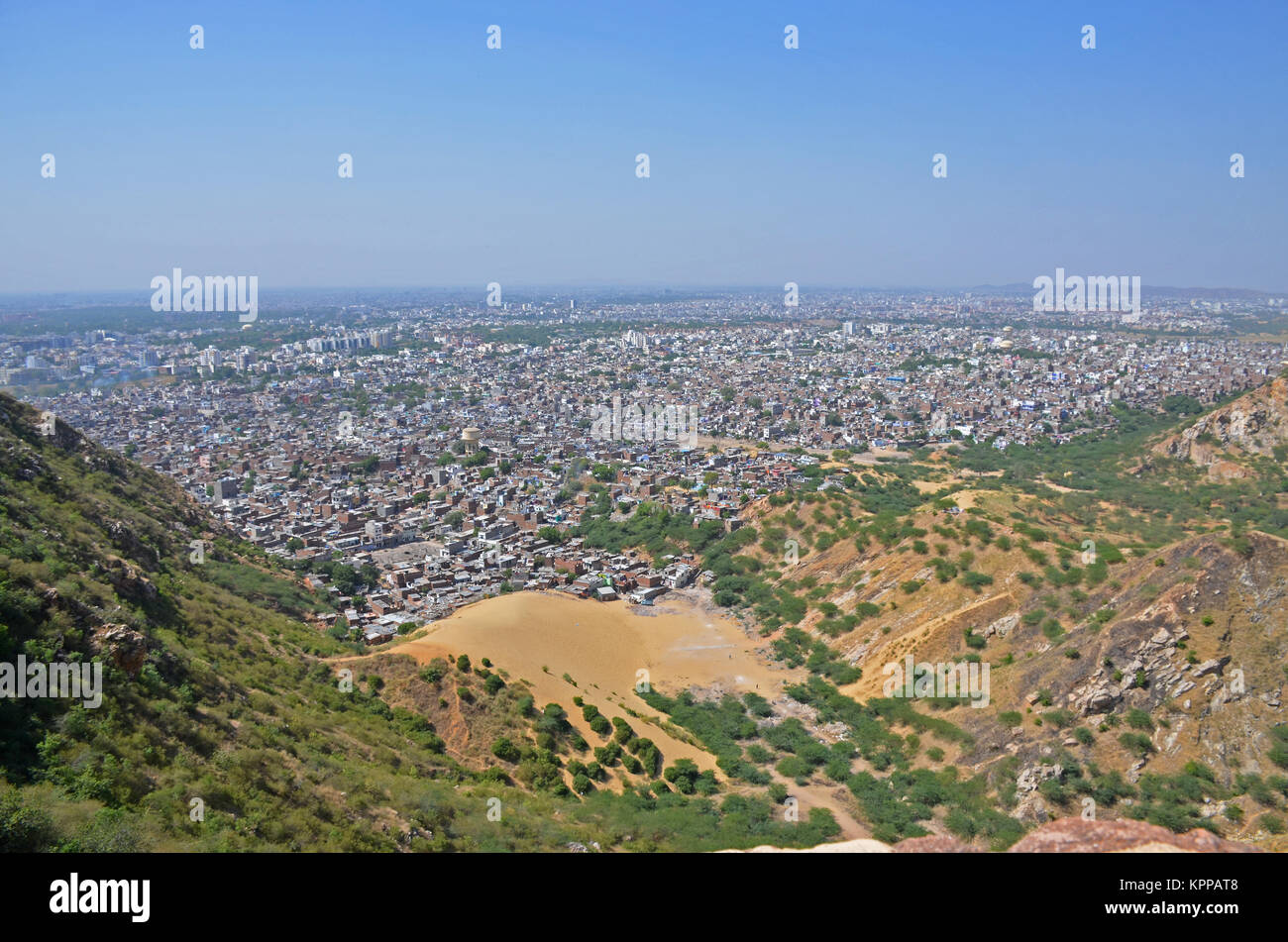 beautiful landscape of the city of Jaipur in India the top view Stock ...