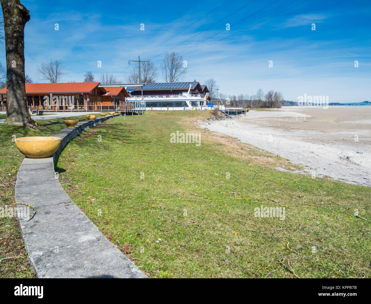 boat dock at the lake foggen Stock Photo - Alamy