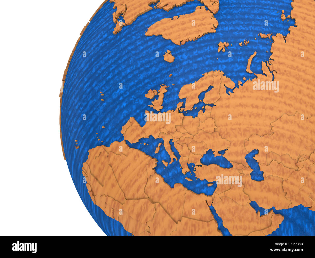 Europe on wooden Earth Stock Photo - Alamy