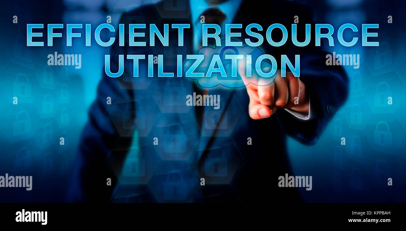 Manager Touching EFFICIENT RESOURCE UTILIZATION Stock Photo - Alamy