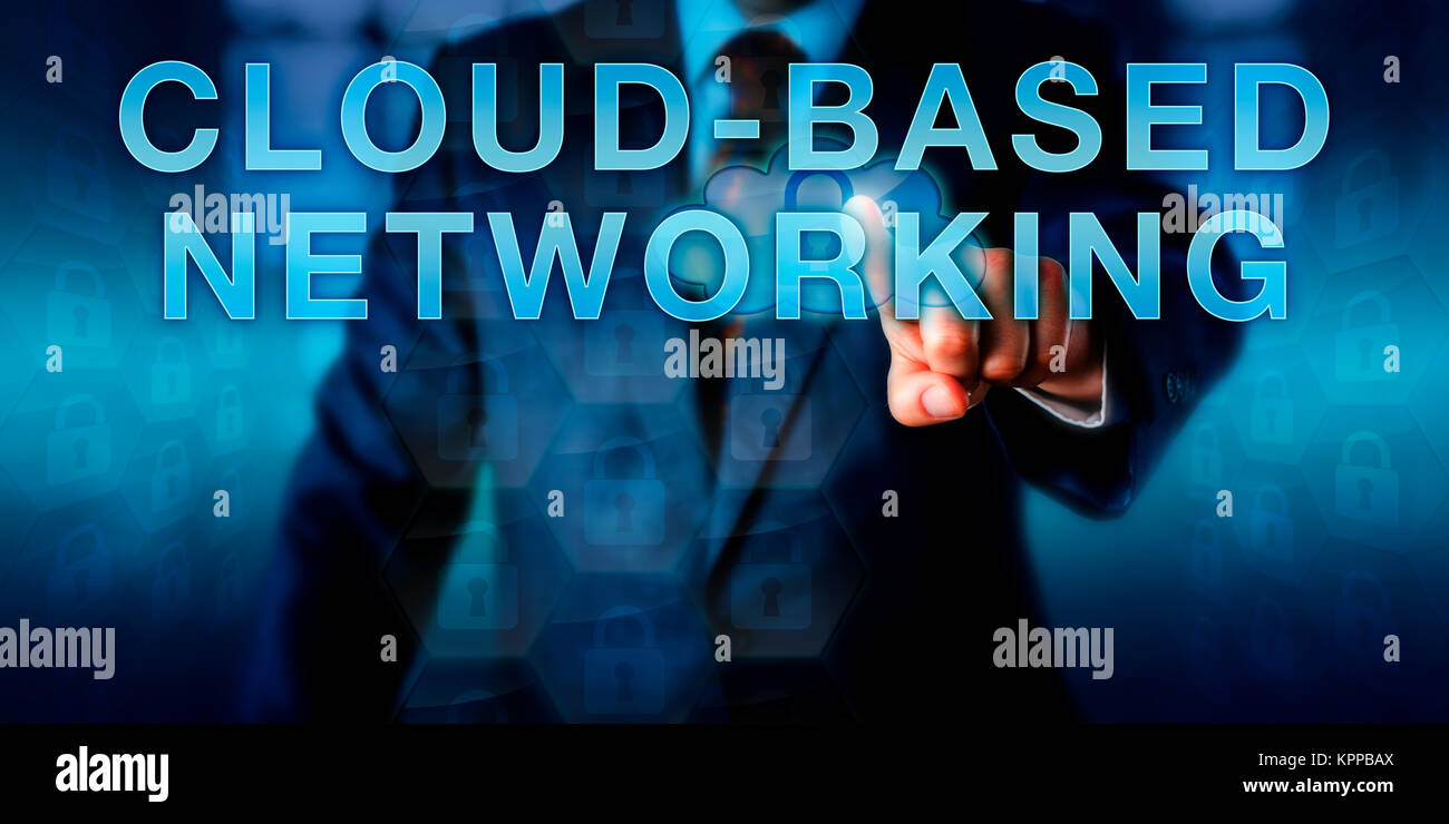 Strategist Pushing CLOUD-BASED NETWORKING Stock Photo - Alamy