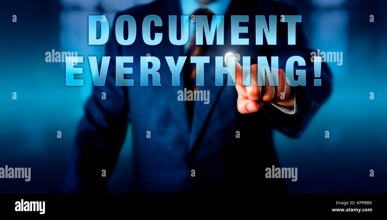 Manager Touching DOCUMENT EVERYTHING! Stock Photo - Alamy