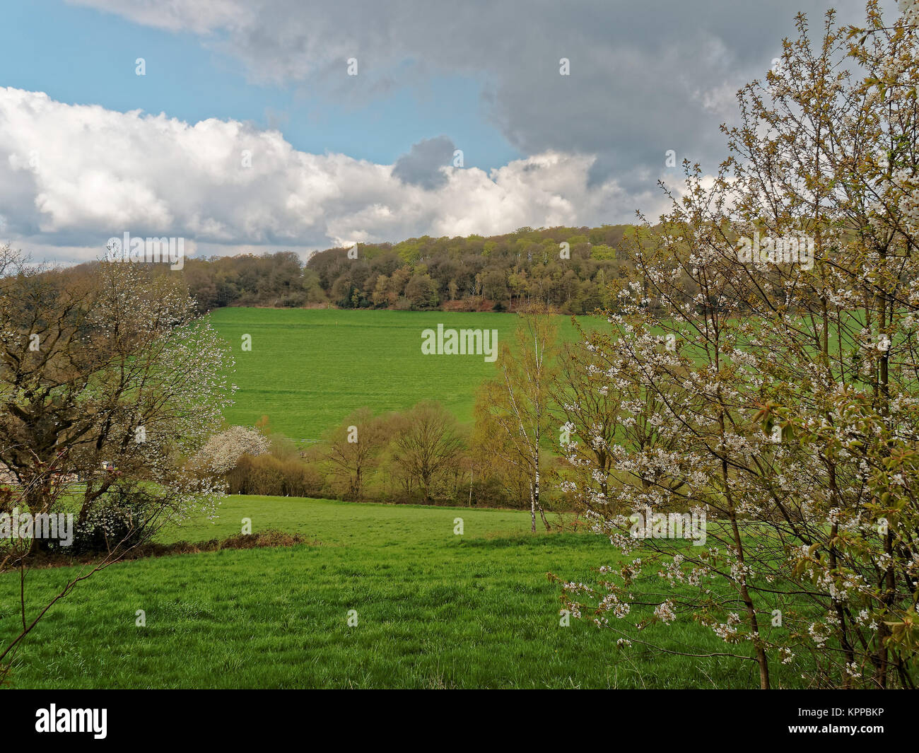 Clouds over a valley Stock Photo - Alamy