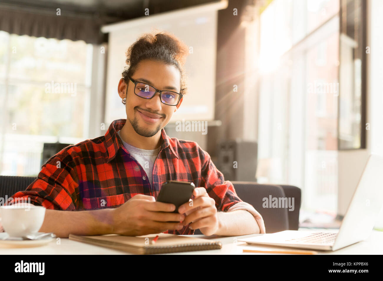 Manager in cafe Stock Photo - Alamy