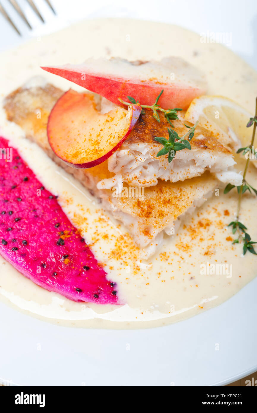 sea bream fillet butter pan fried Stock Photo - Alamy
