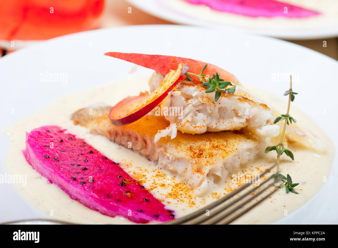 sea bream fillet butter pan fried Stock Photo - Alamy