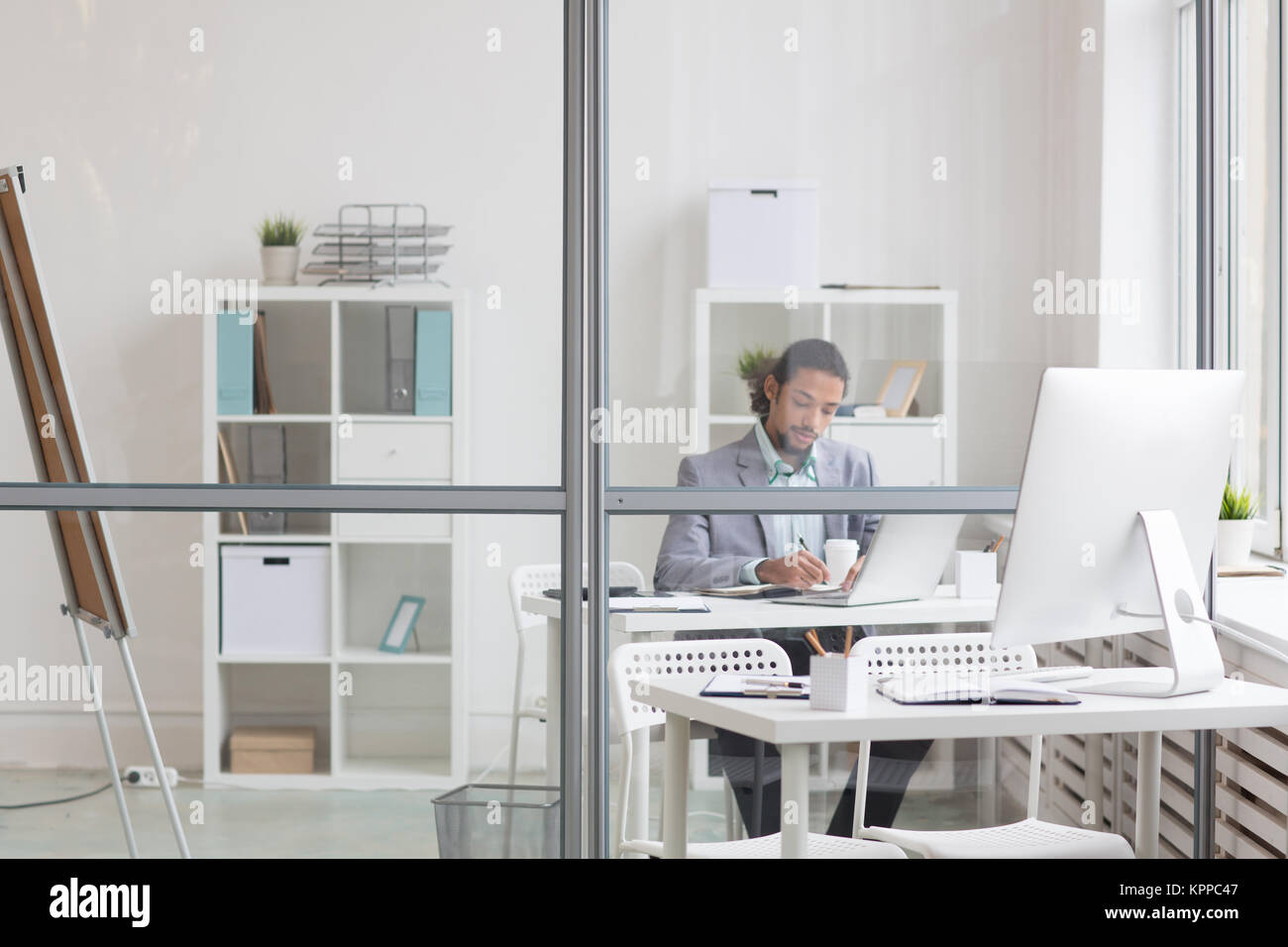 Workplace and manager Stock Photo - Alamy