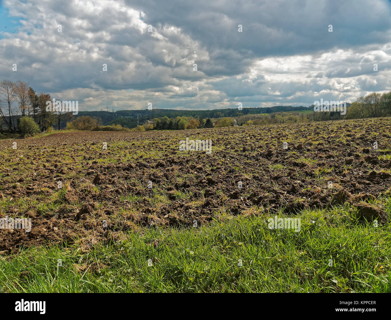 Freshly plowed field Stock Photo - Alamy