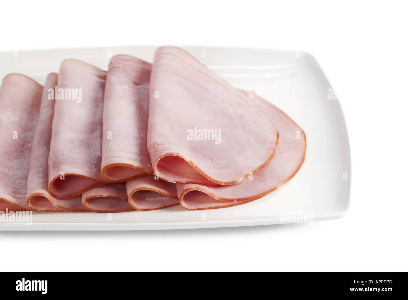 Plates slices delicious sausage hi-res stock photography and images - Alamy
