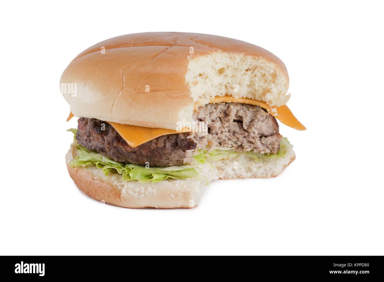 hamburger with bite Stock Photo - Alamy