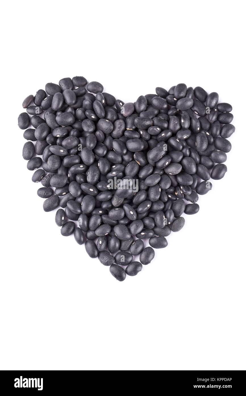 heart shape made up of black beans Stock Photo - Alamy