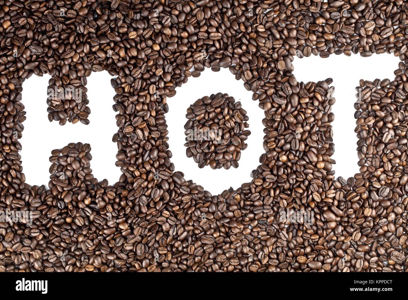 hot text in coffee beans Stock Photo - Alamy