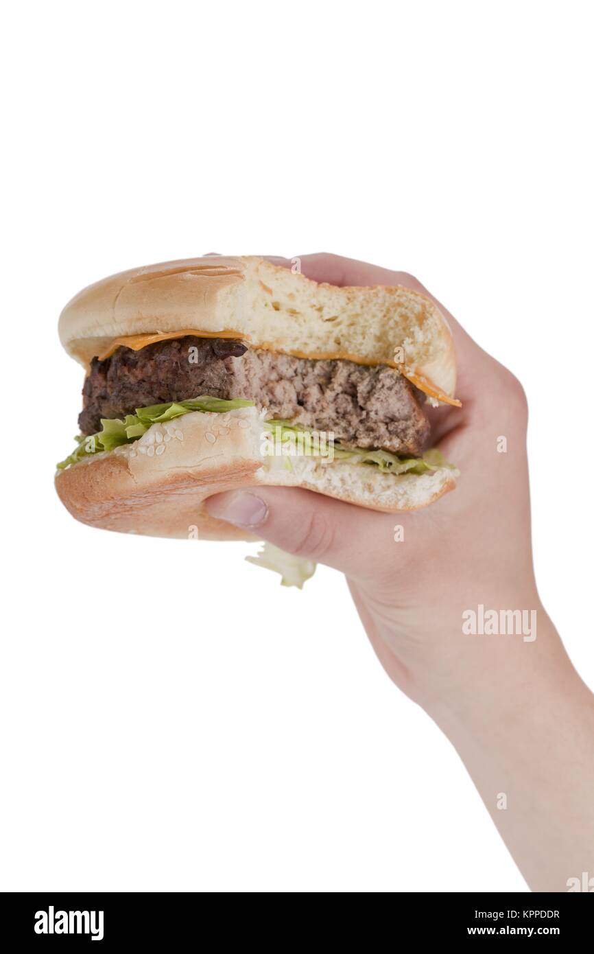 Hand holding hamburger hi-res stock photography and images - Alamy