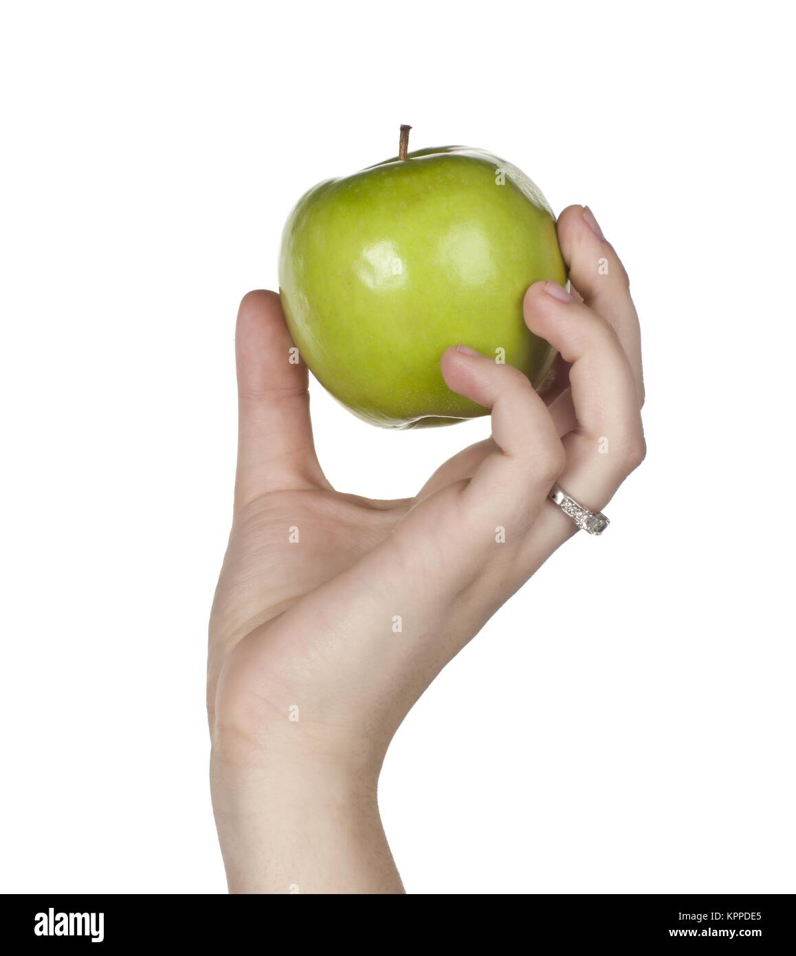 Human hand with green apple hi-res stock photography and images - Alamy