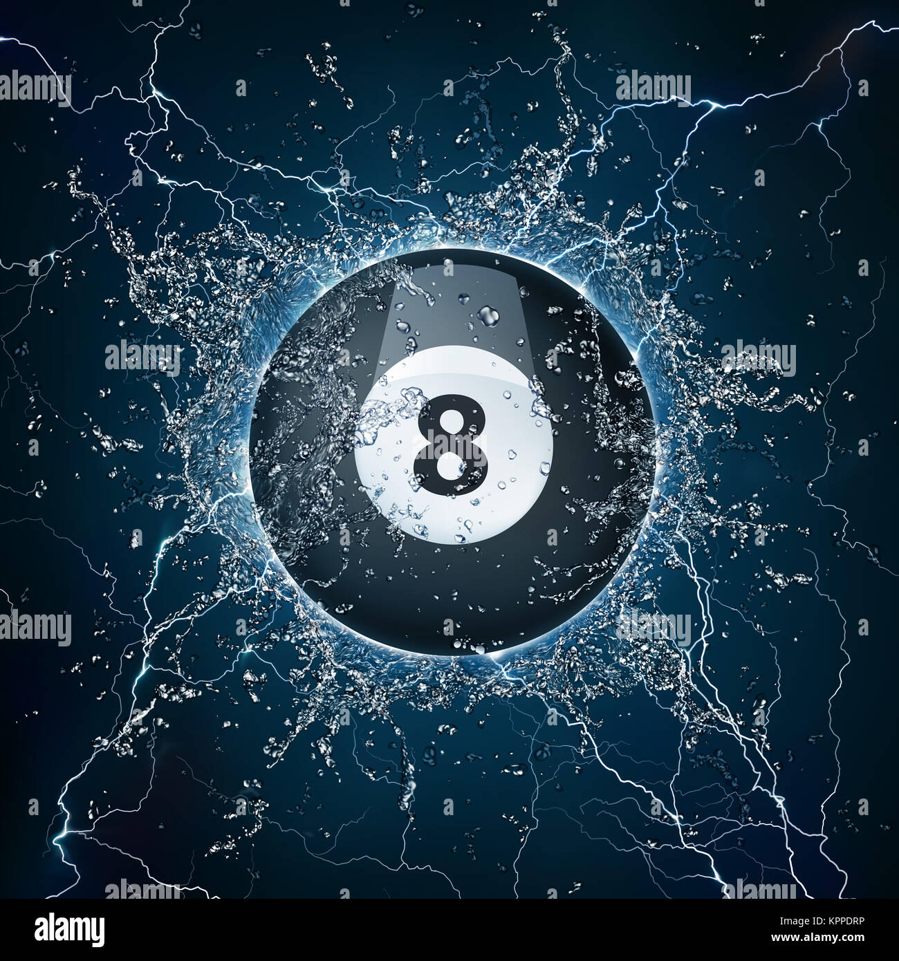 Pool Billiards Ball in Water. Computer Graphics Stock Photo - Alamy