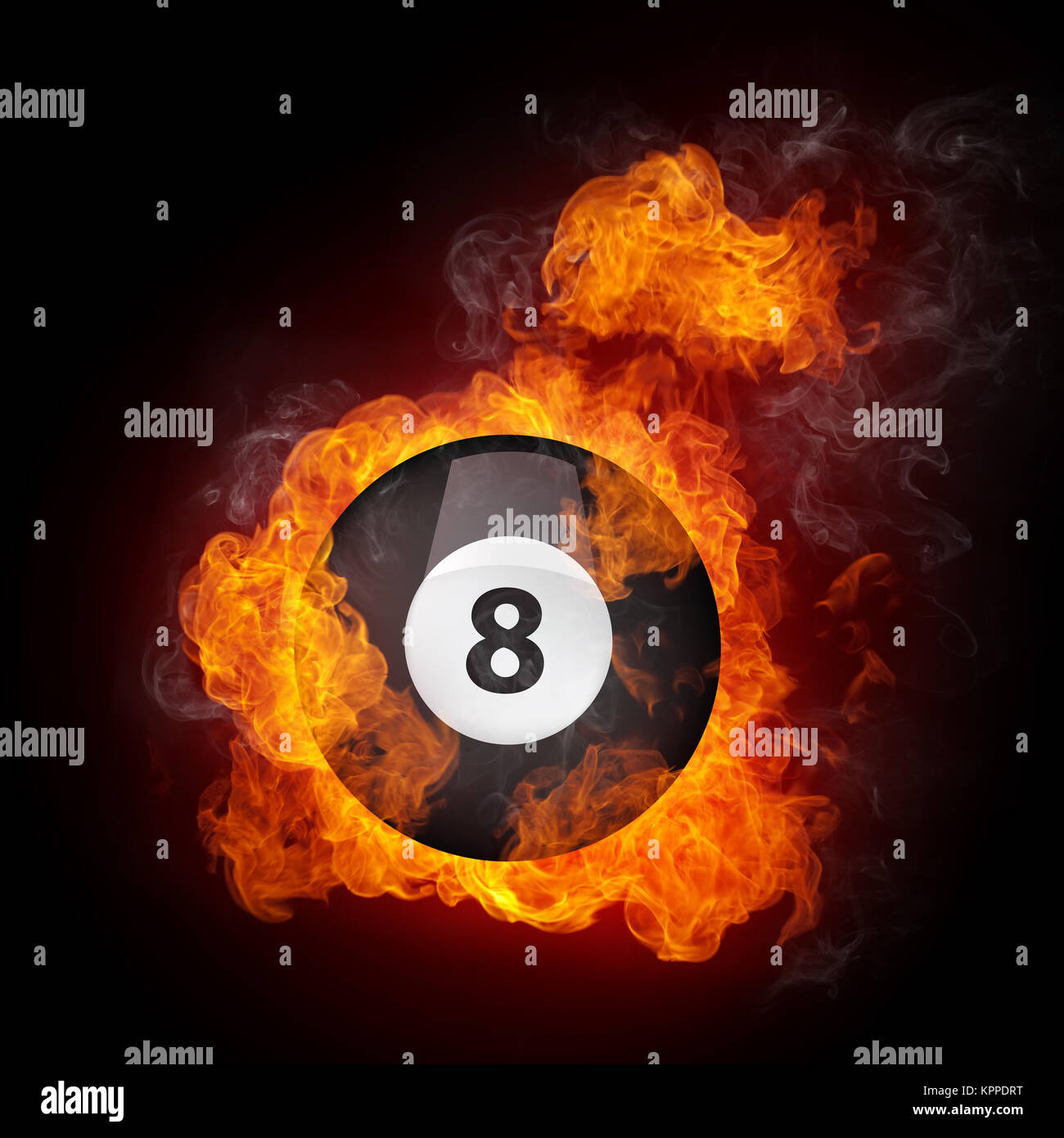 Pool Billiards Ball in Fire. Computer Graphics Stock Photo - Alamy