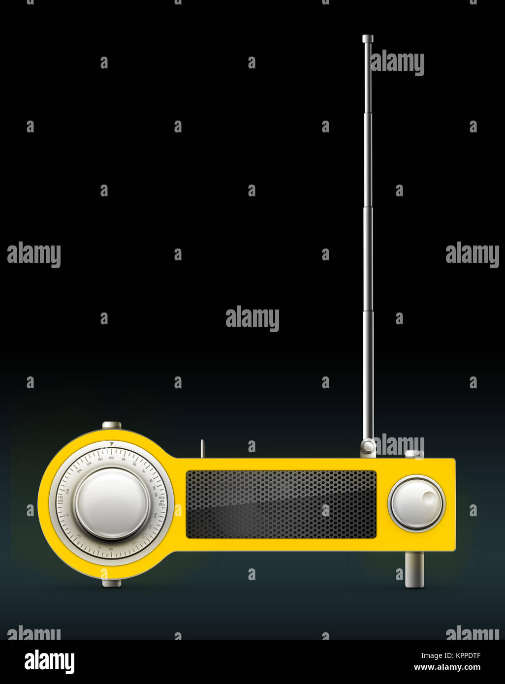 Old Style Radio on the Black background. Computer Designe, 2D Graphics ...