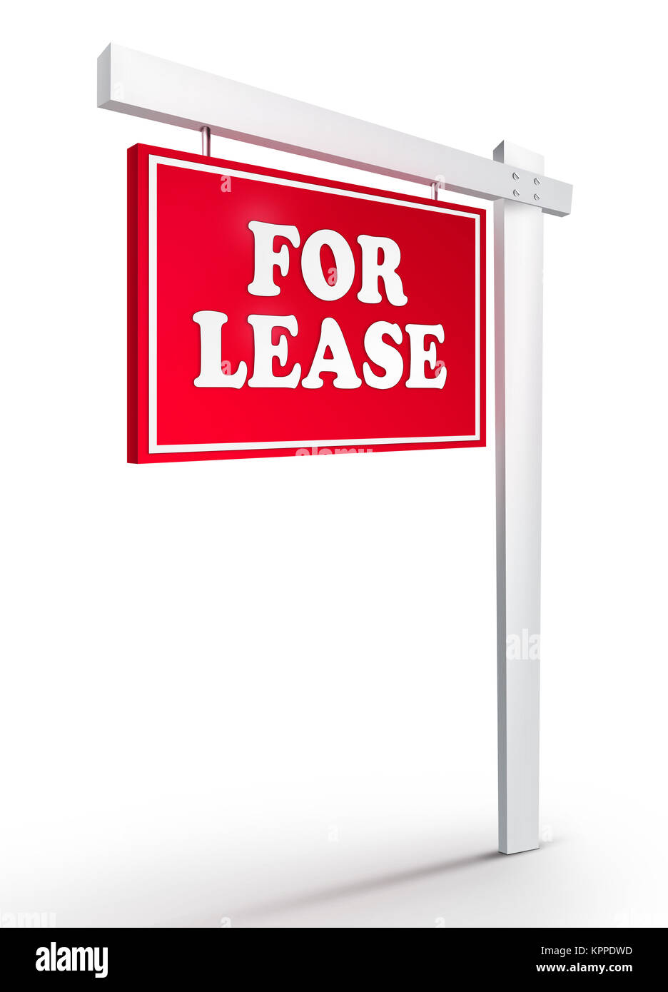 Real Estate Sign - For Lease on White background. 2D artwork. Computer ...