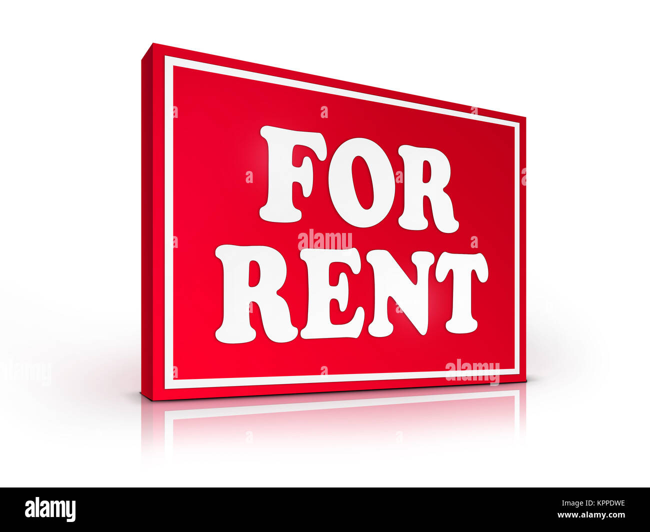 Real Estate Sign - For Rent on White background. 2D artwork. Computer ...