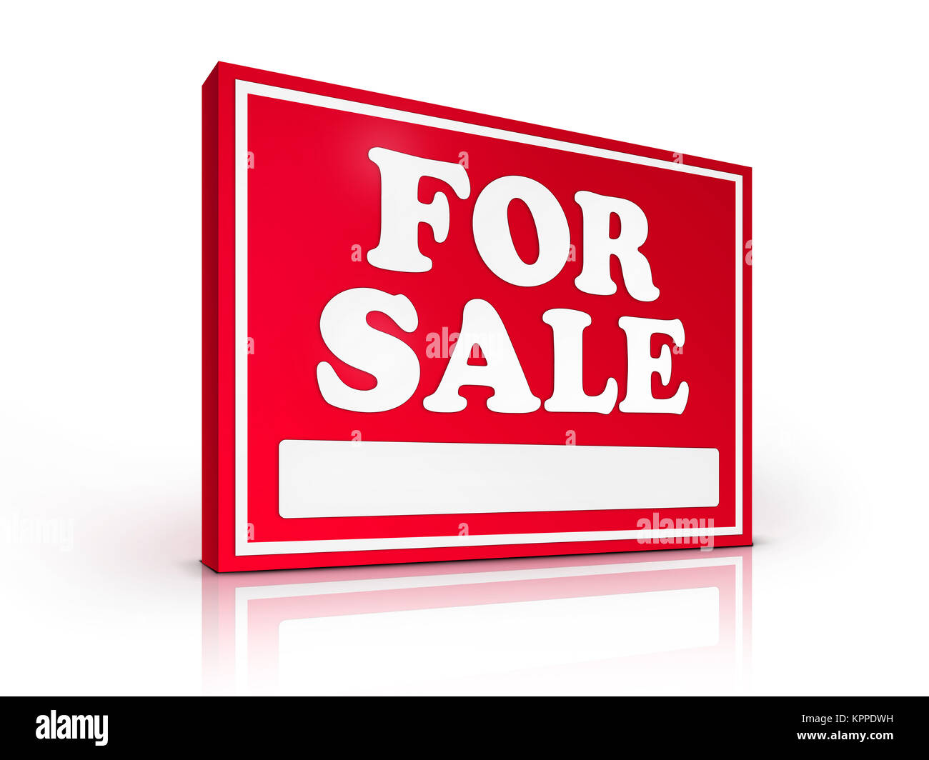 Real Estate Sign – For sale on white background. 2D artwork. Computer ...