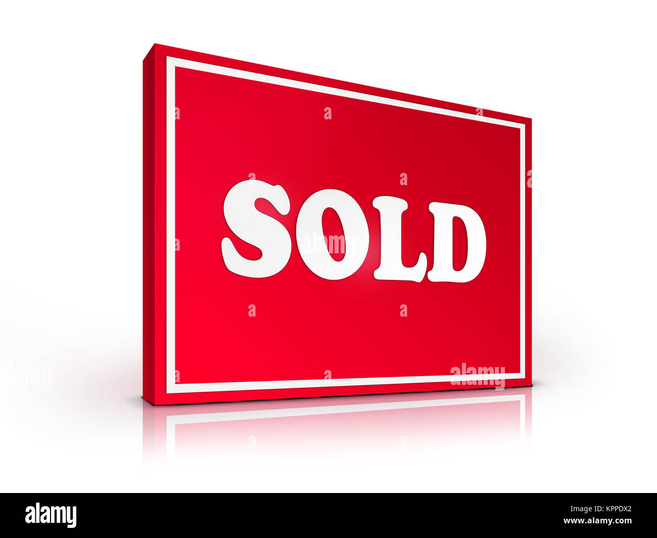Real Estate Sign – Sold on white background. 2D artwork. Computer ...