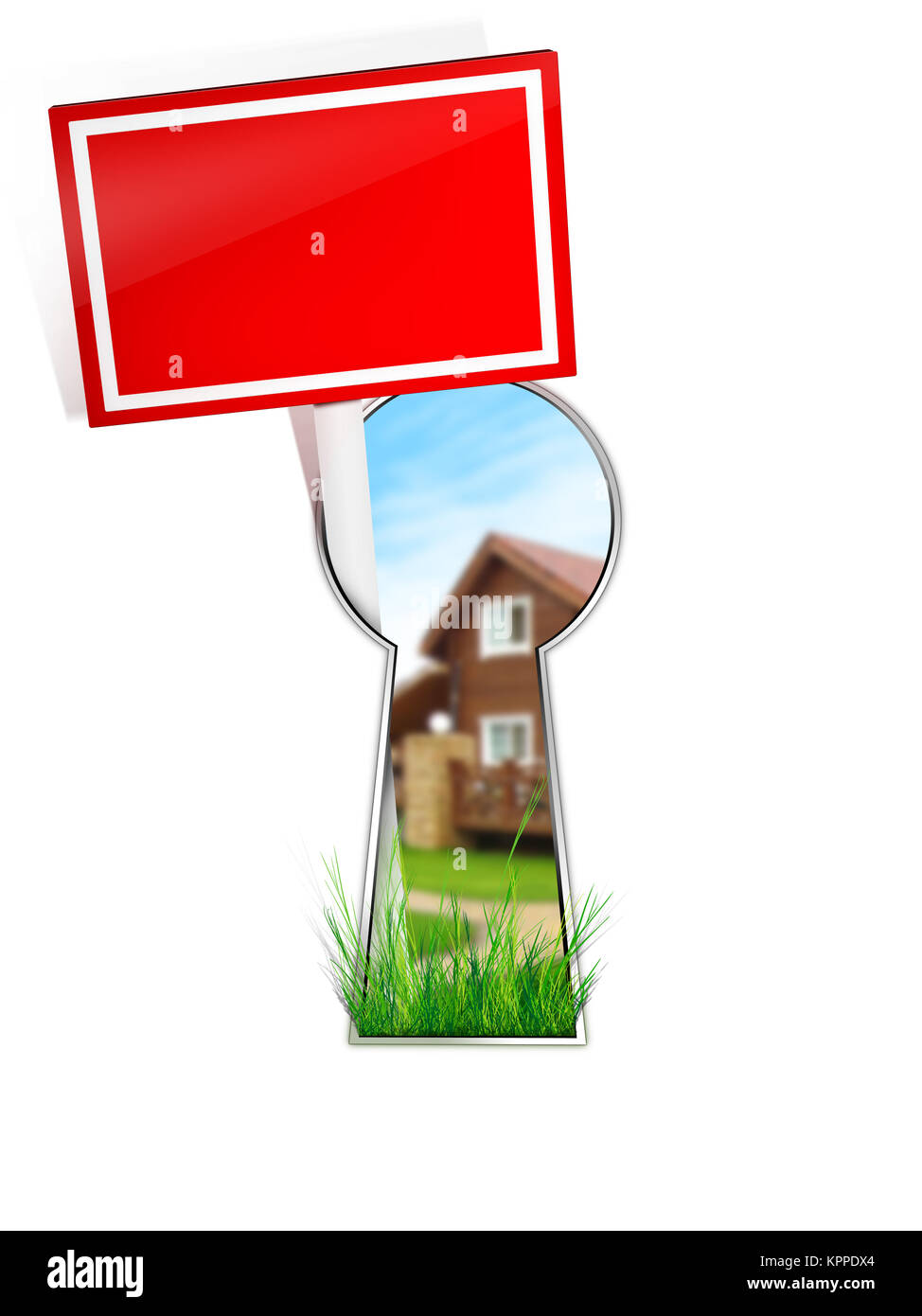 Real Estate Sign. 2D artwork. Computer Design Stock Photo - Alamy