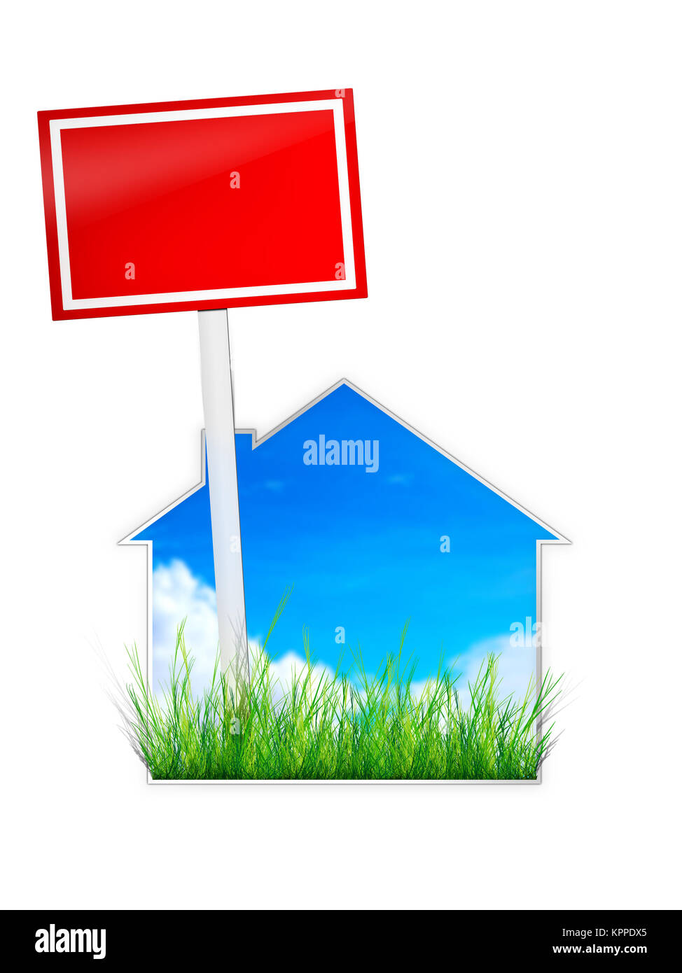 Real Estate Sign. 2D artwork. Computer Design Stock Photo - Alamy