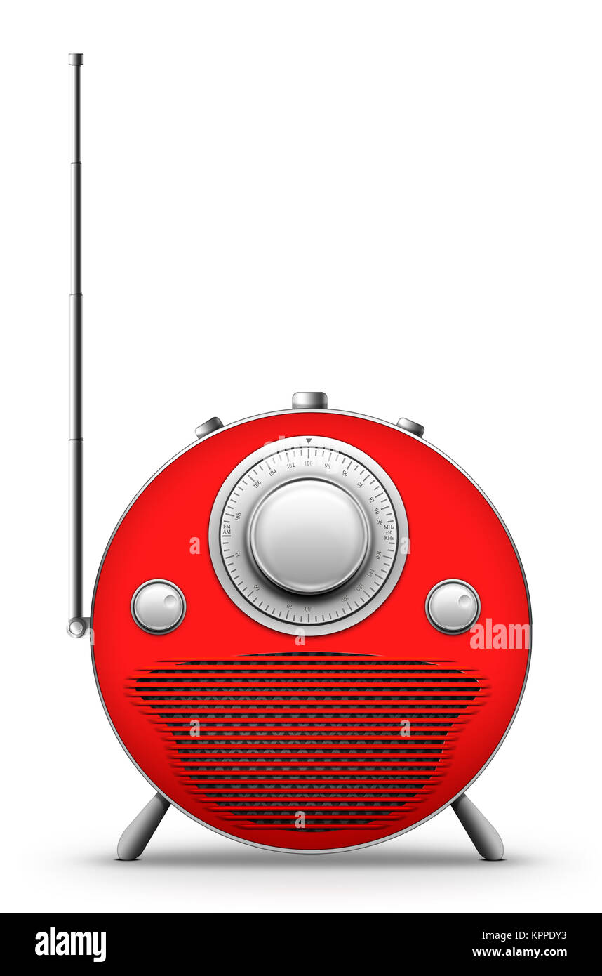 Old Style Radio on the White background. Computer Designe, 2D Graphics ...