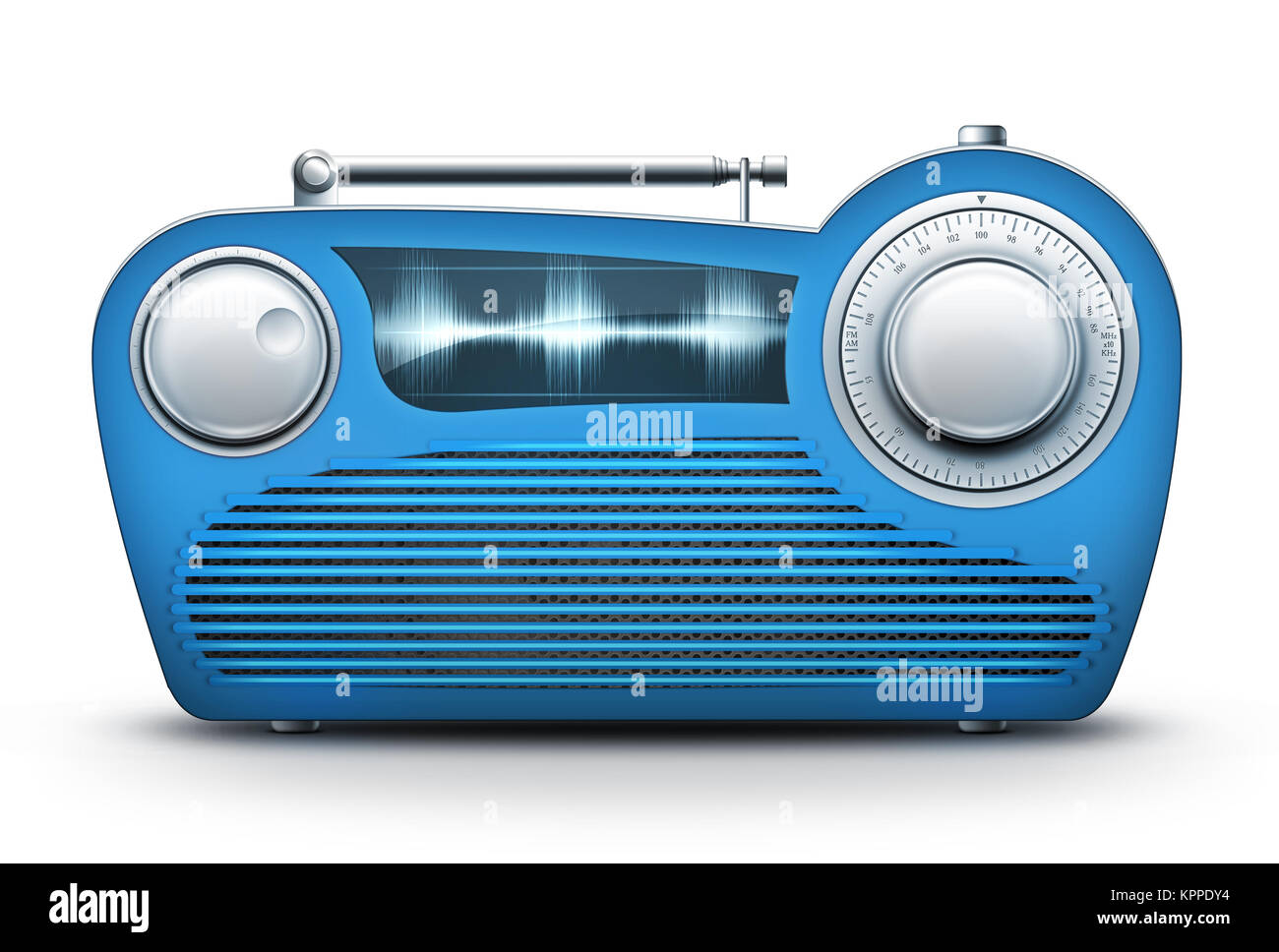 Old Style Radio on the White background. Computer Designe, 2D Graphics ...