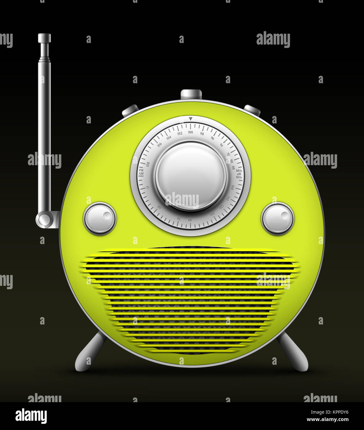Old Style Radio on the Black background. Computer Designe, 2D Graphics ...