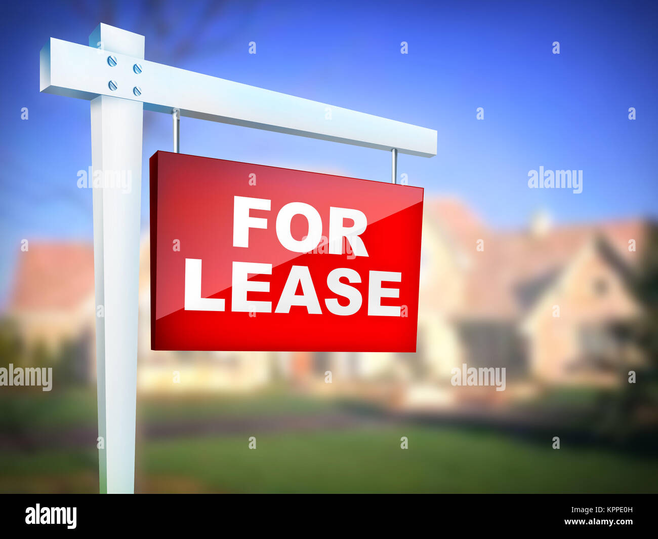Real Estate Sign - For Lease. 2D artwork. Computer design Stock Photo ...