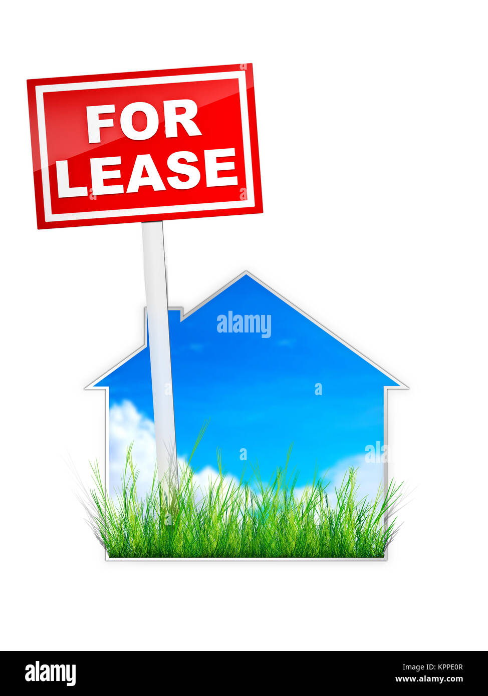 Real Estate Sign - For Lease. 2D artwork. Computer design Stock Photo ...
