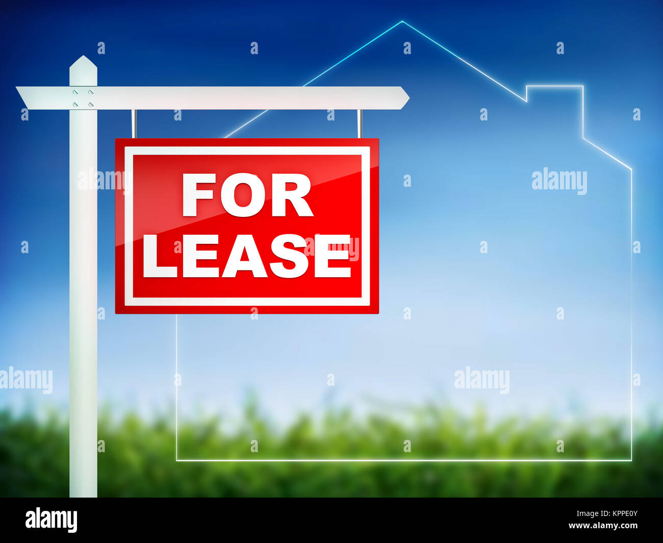 Real Estate Sign - For Lease. 2D artwork. Computer design Stock Photo ...