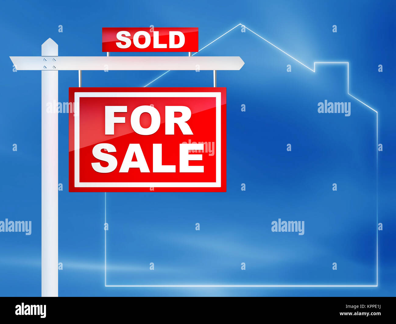 Real Estate Sign – For sale. 2D artwork. Computer Design Stock Photo ...