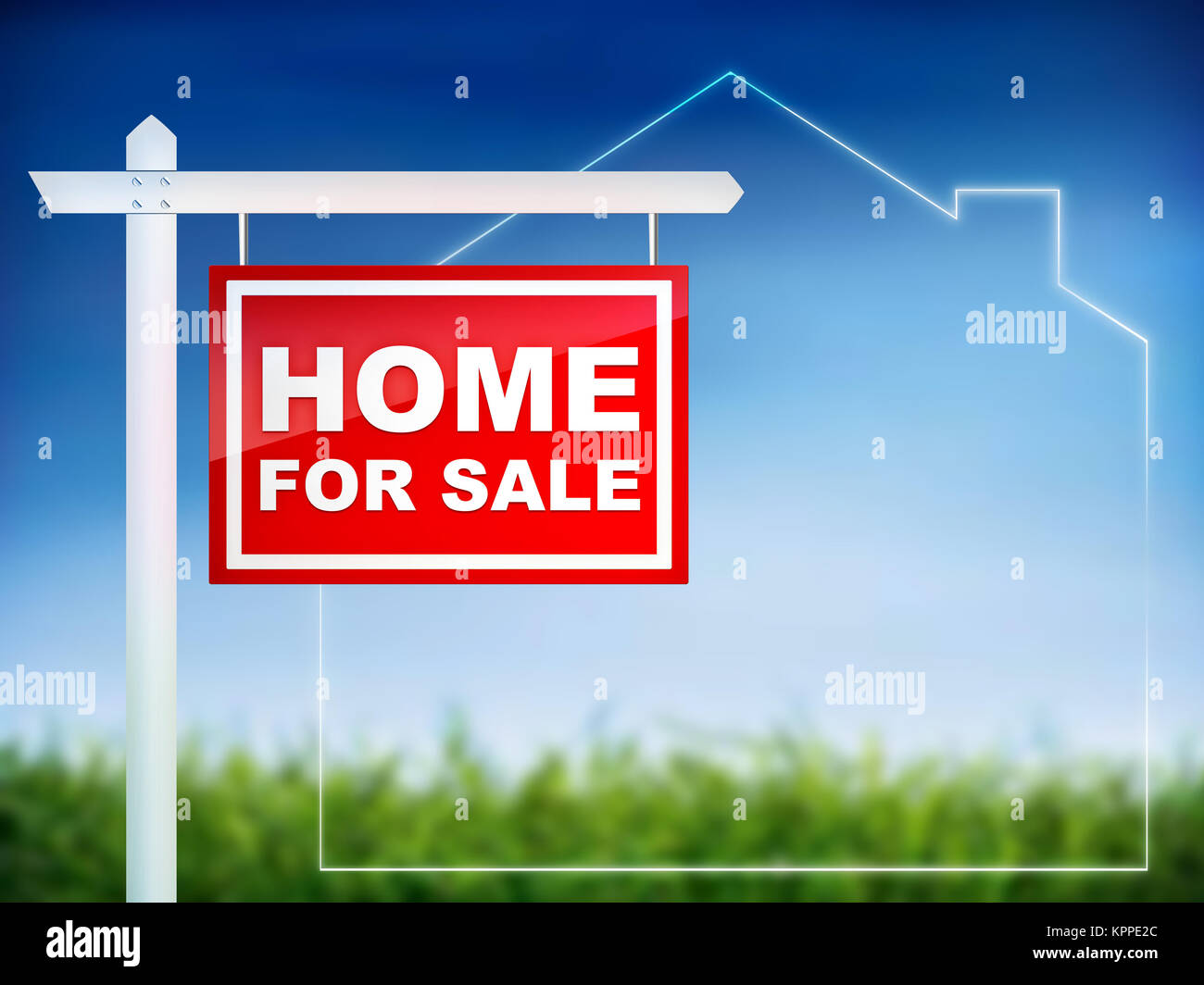 Real Estate Sign – For sale. 2D artwork. Computer Design Stock Photo ...