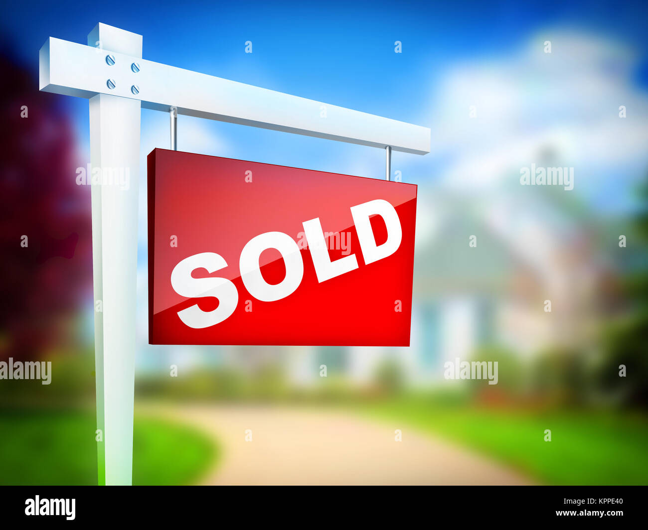 Real Estate Sign – Sold. 2D artwork. Computer Design Stock Photo - Alamy