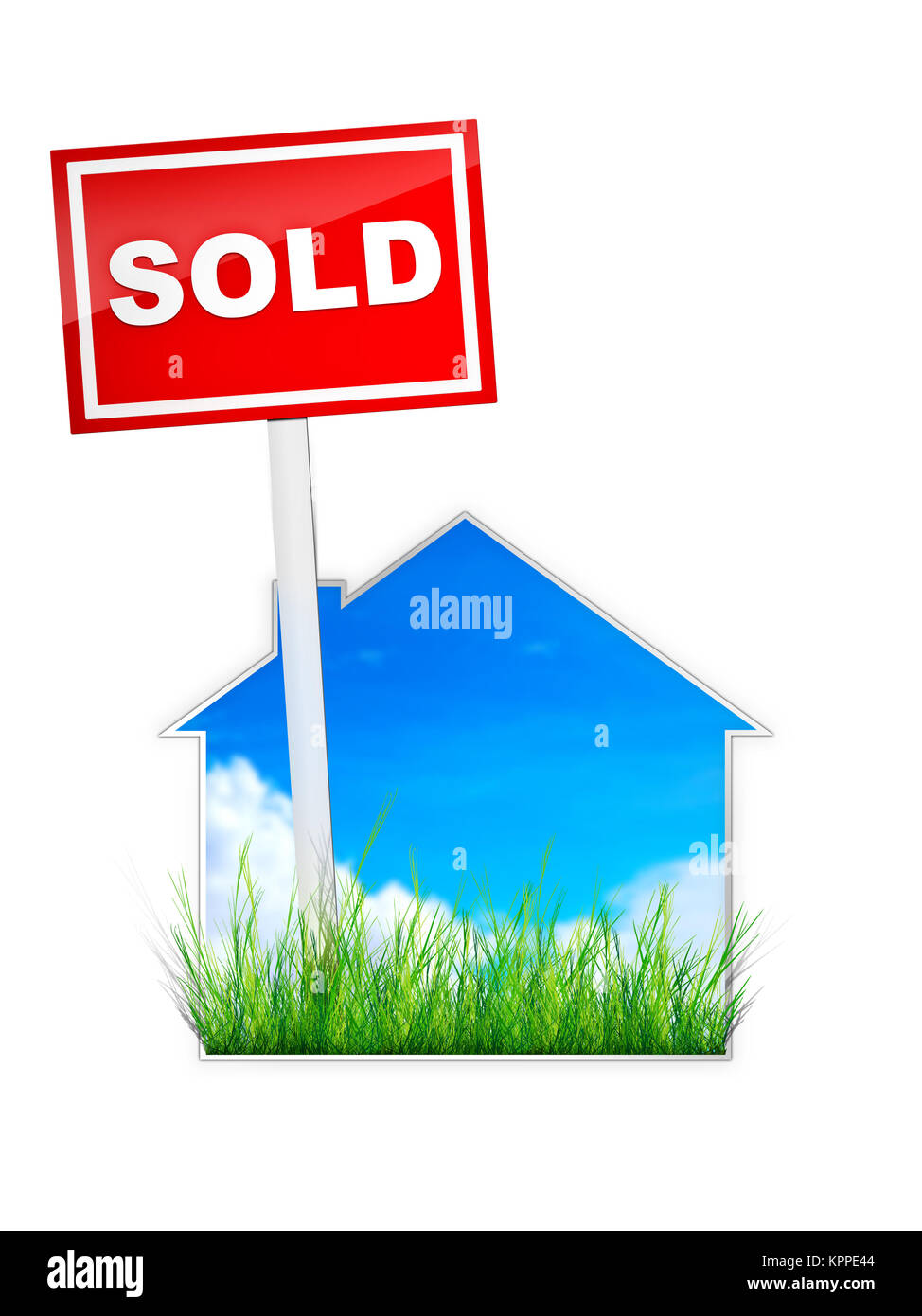 Real Estate Sign – Sold. 2D artwork. Computer Design Stock Photo - Alamy