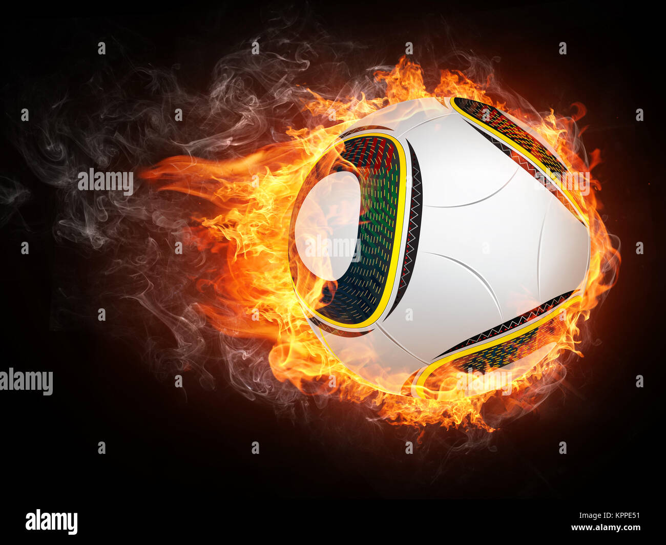 Soccer Ball on Fire. 2D Graphics. Computer Design Stock Photo - Alamy