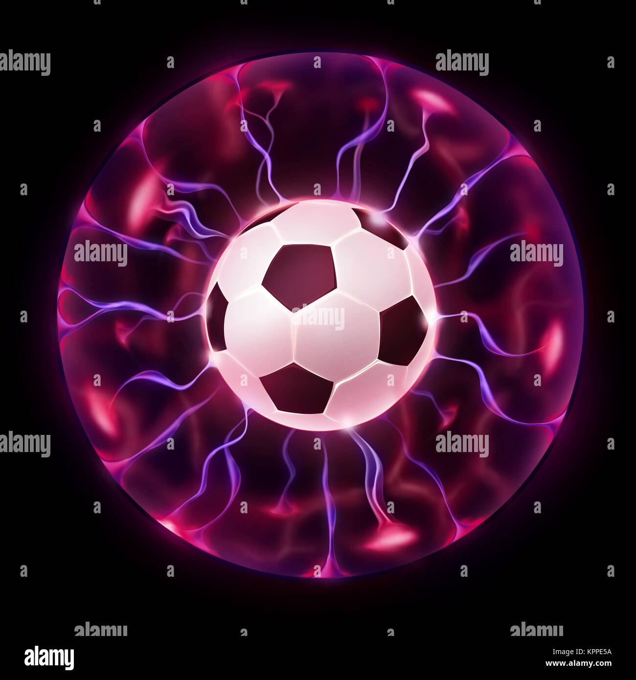 Magic Soccer Ball Isolated on Black Background. Computer Graphics Stock ...