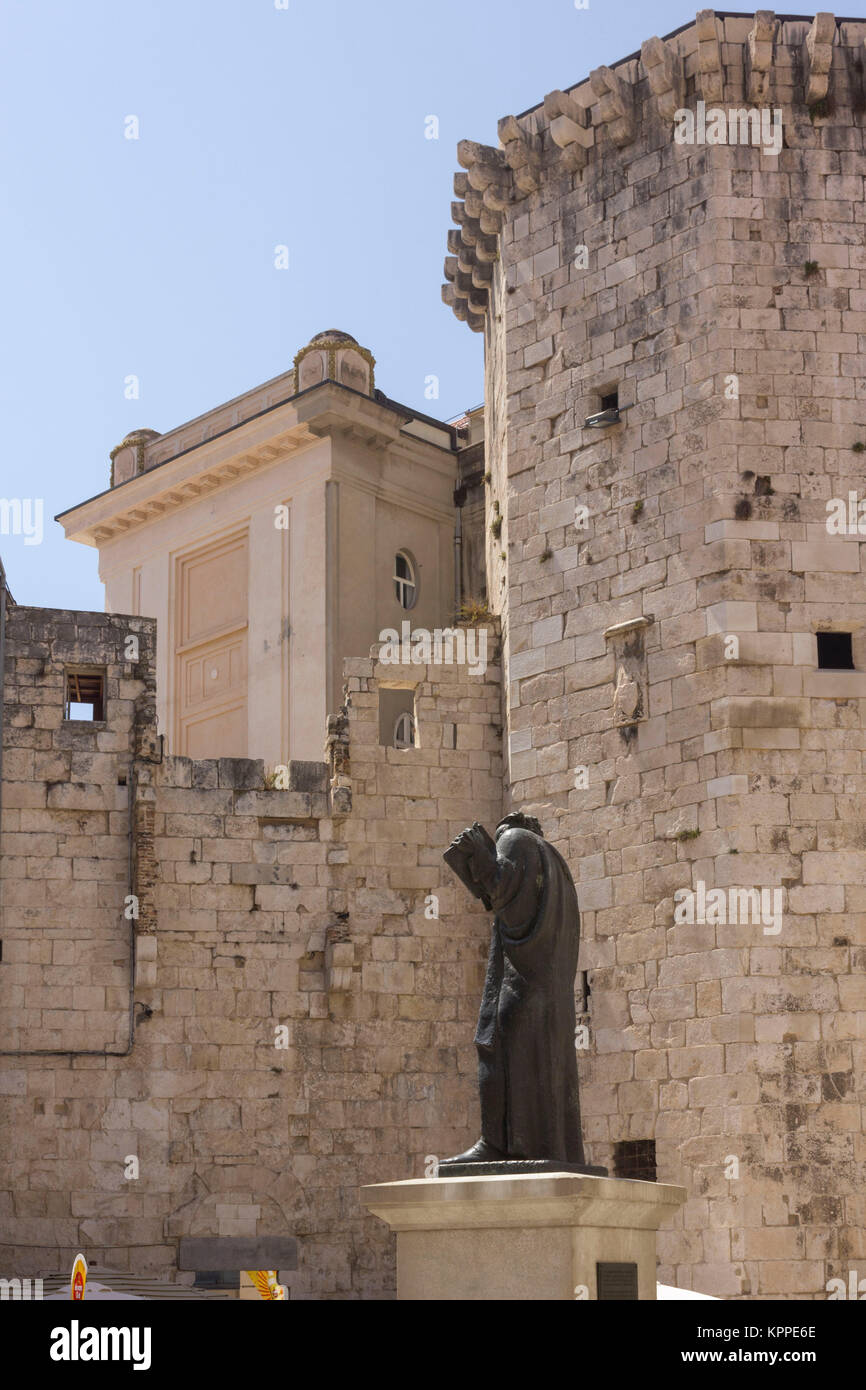 SPLIT, CROATIA - AUGUST 11 2017: Ancient surrounding walls of Split ...