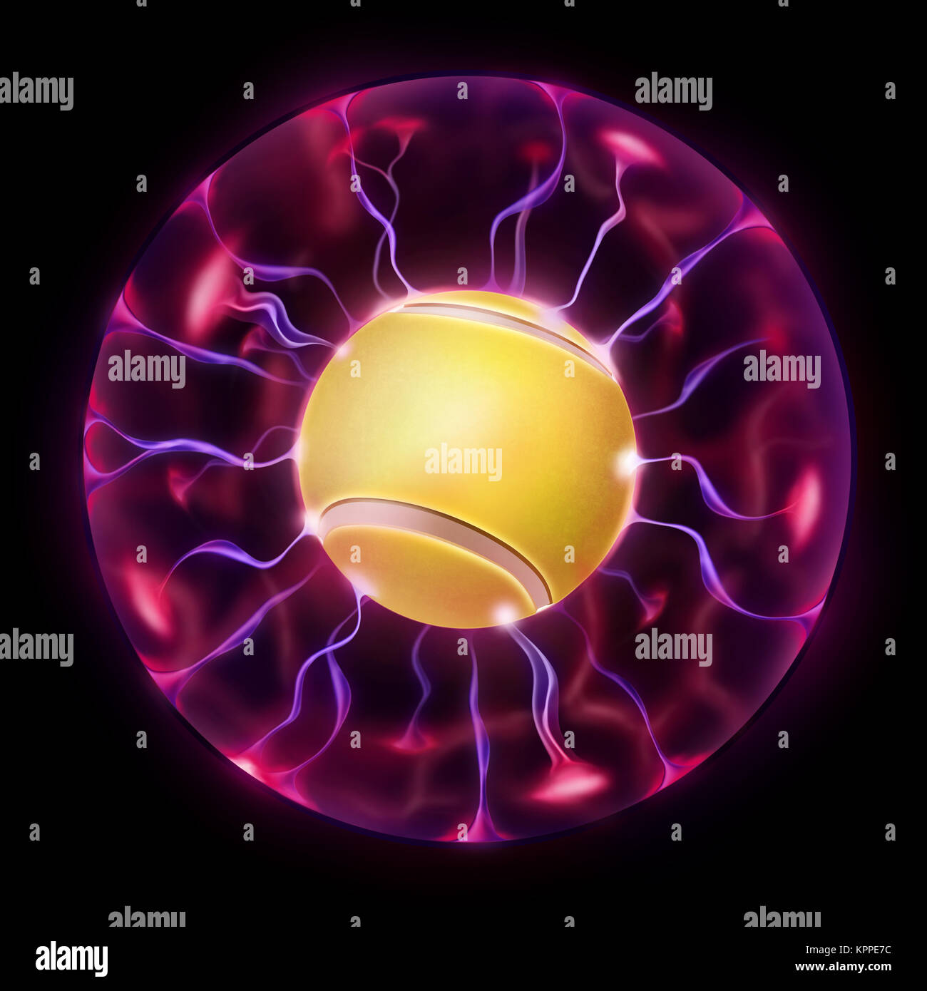 Magic Tennis Ball Isolated on Black Background. Computer Graphics Stock ...