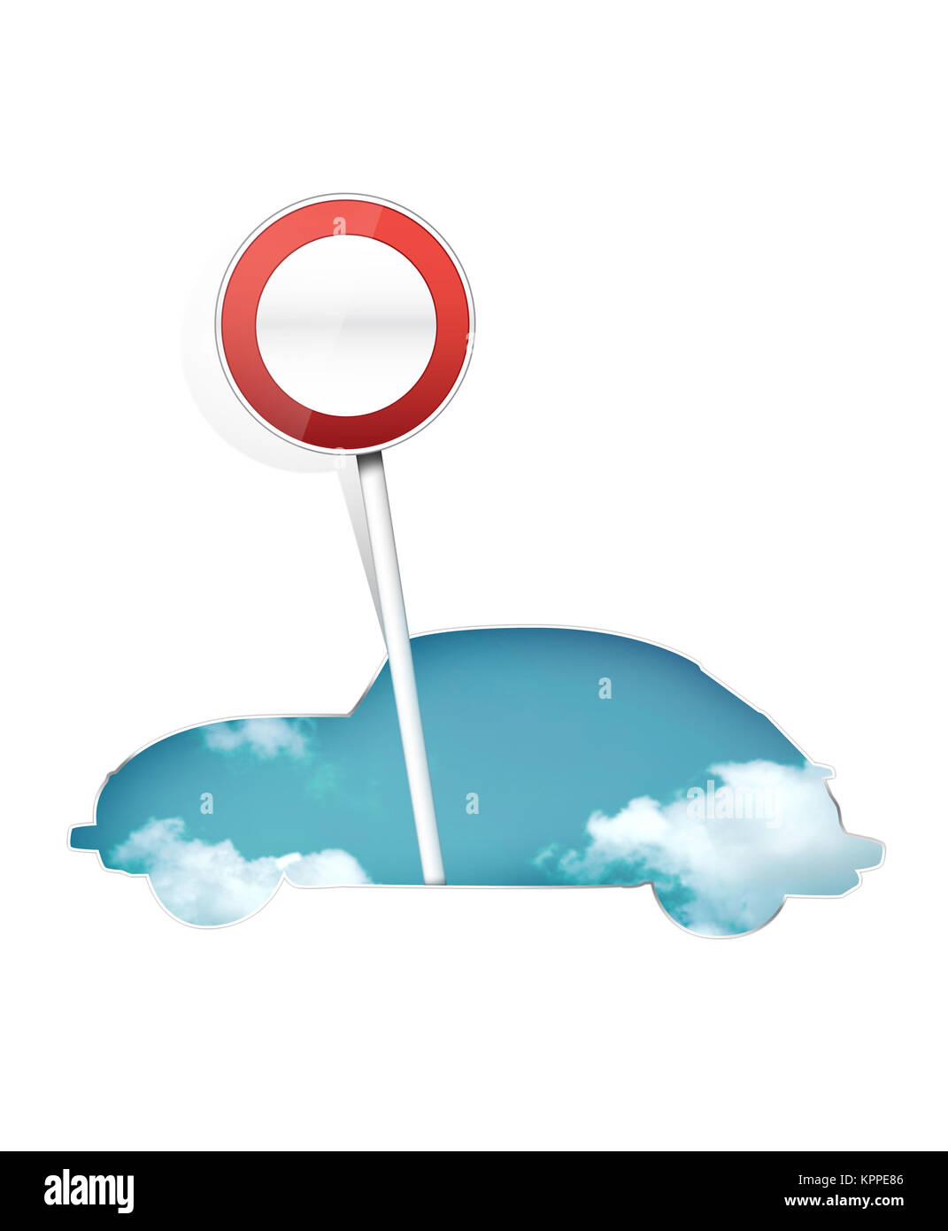 Silhouette of Car with Traffic Sign. 2D Design, Computer Graphics Stock ...