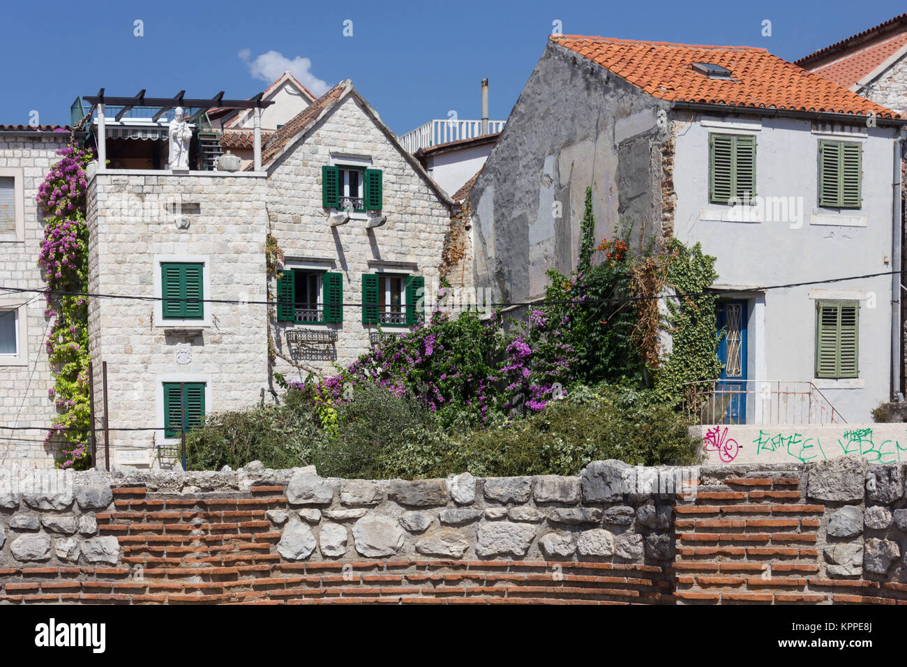SPLIT, CROATIA - AUGUST 11 2017: Residential buildings in Split city ...