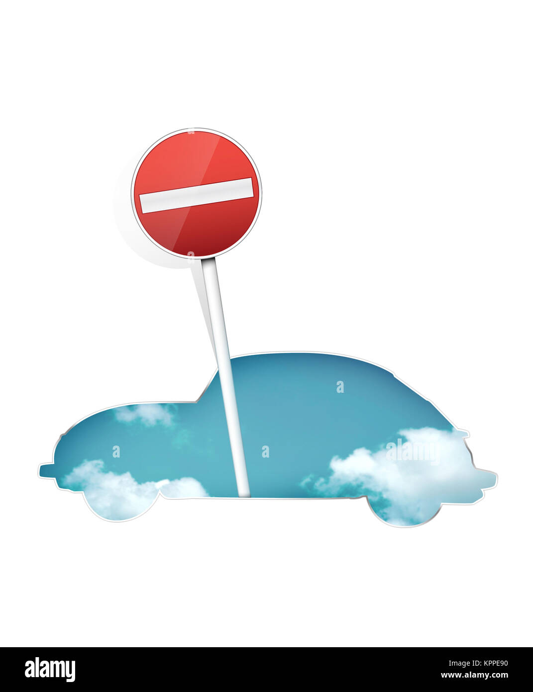Silhouette of Car with Traffic Sign. 2D Design, Computer Graphics Stock ...