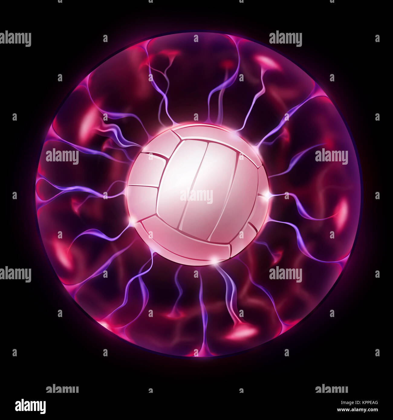 Magic Volleyball Ball Isolated on Black Background. Computer Graphics ...