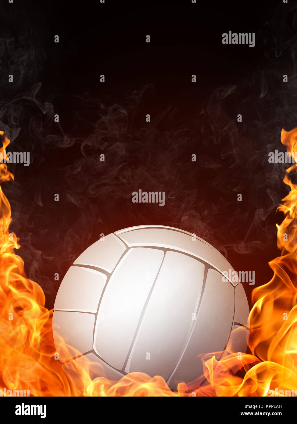 Volleyball Ball on Fire. Computer Graphics Stock Photo - Alamy